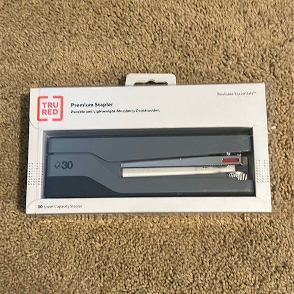 Office | New Tru Red Premium Desktop Stapler 3sheet Capacity Grayred ...
